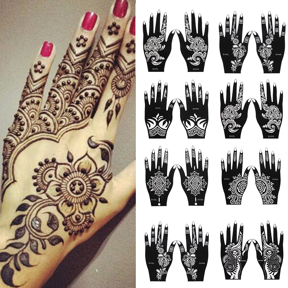 2022 New Professional Henna Stencil Temporary Hand Tattoo Body Art ...