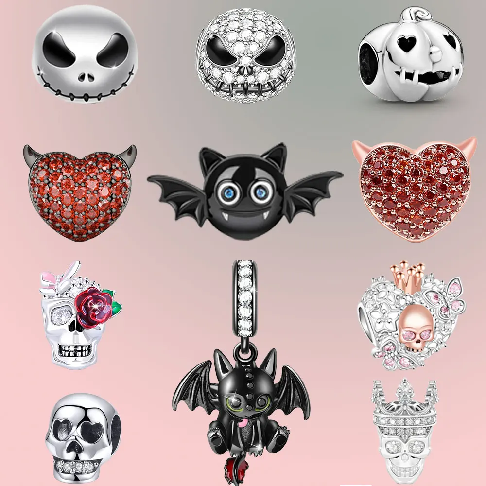 Real 925 Sterling Silver Charm For Jewelry Jack Pandant Demon Style ...