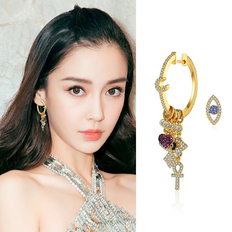 European And American Style Big Design S925 Gold Needle Devil's Eye ...