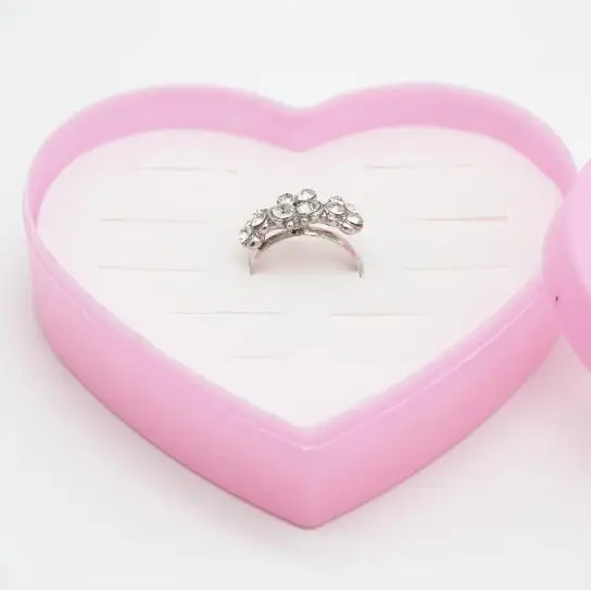 576pcs-lot-Acrylic-Pink-Heart-Shape-Ring-Earrings-Boxes-12-Holes ...