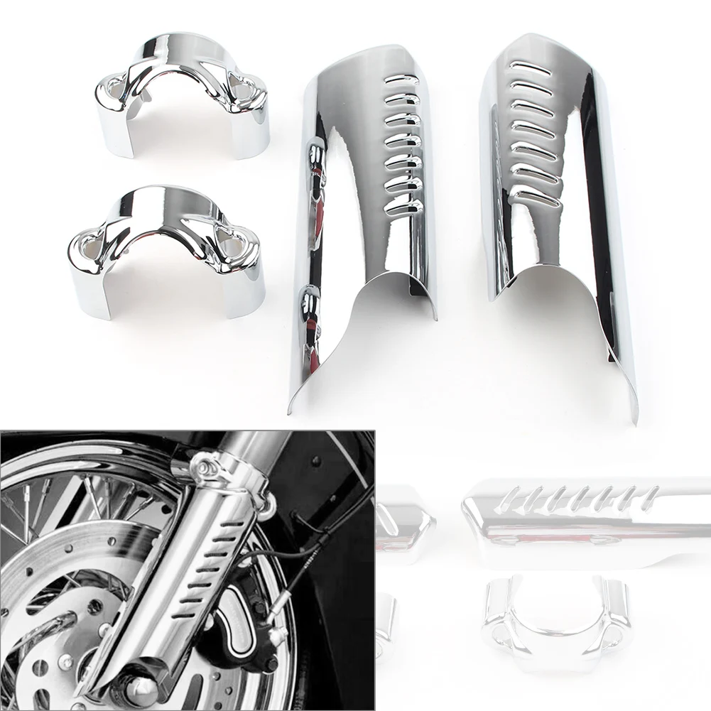 Chrome Motorbike Lower Fork Leg Deflectors For Harley-davidson Heritage ...