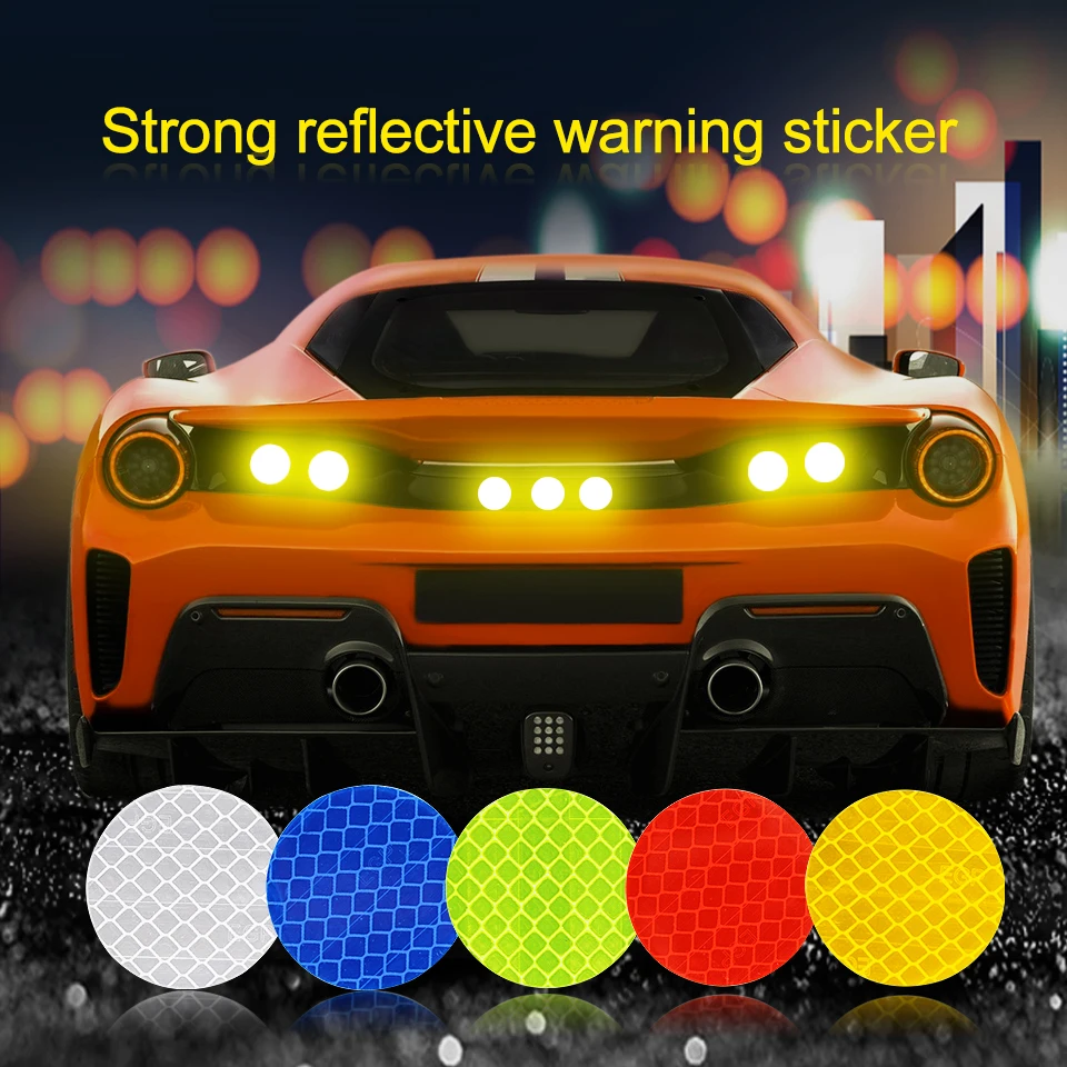 Car Round Safety Warning Reflective Sticker for Car Door Mark Auto ...