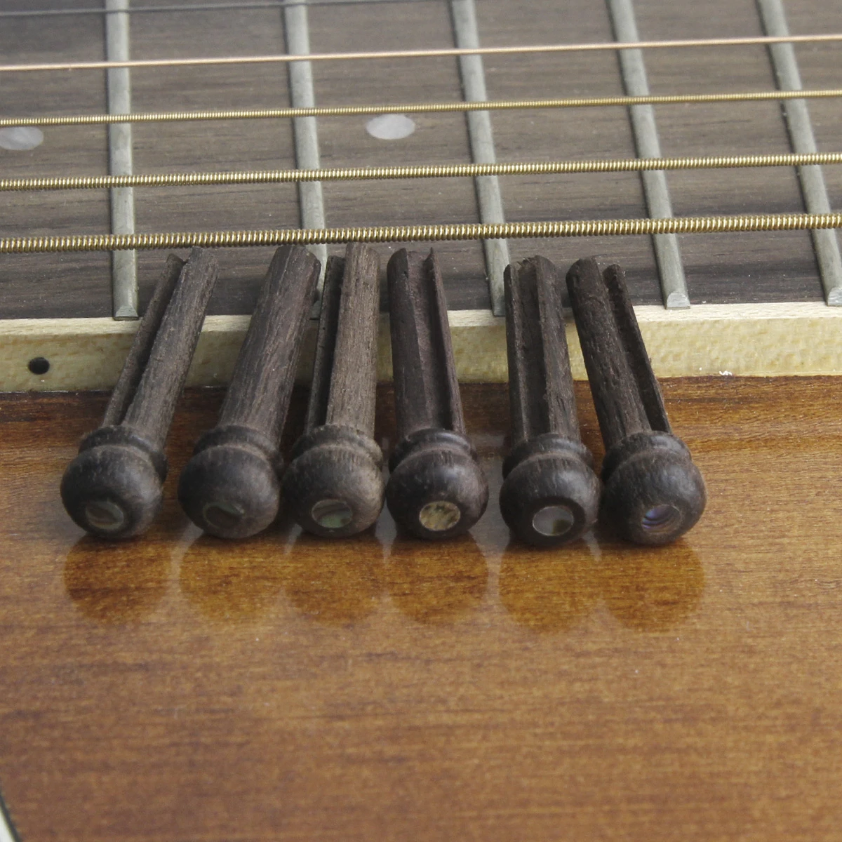 FLEOR 6PCS Rosewood Bridge Pin String Post with Abalone Dot for ...