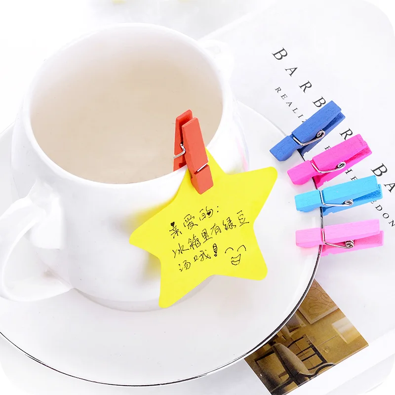 30/50Db 3,5 Cm Színű Fa Klip Diy Fotófal Fotóalbum Dekoráció Snack ...