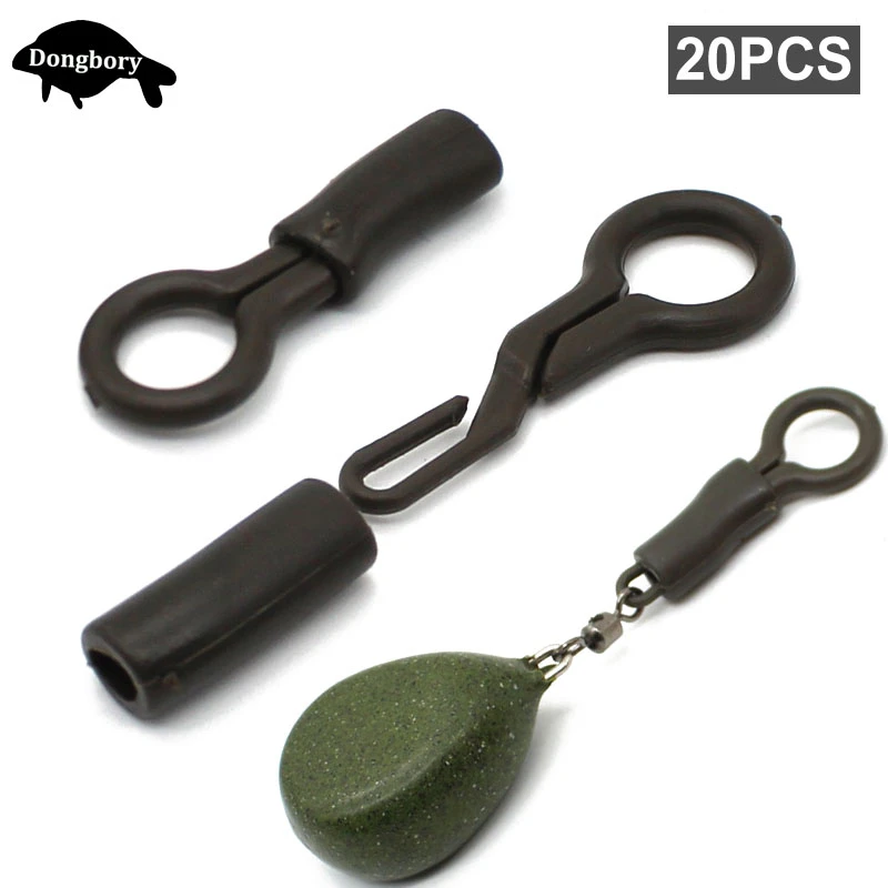 20pcs Carp Fishing Accessories Back Lead Clips Silicone Sleeves Locking ...