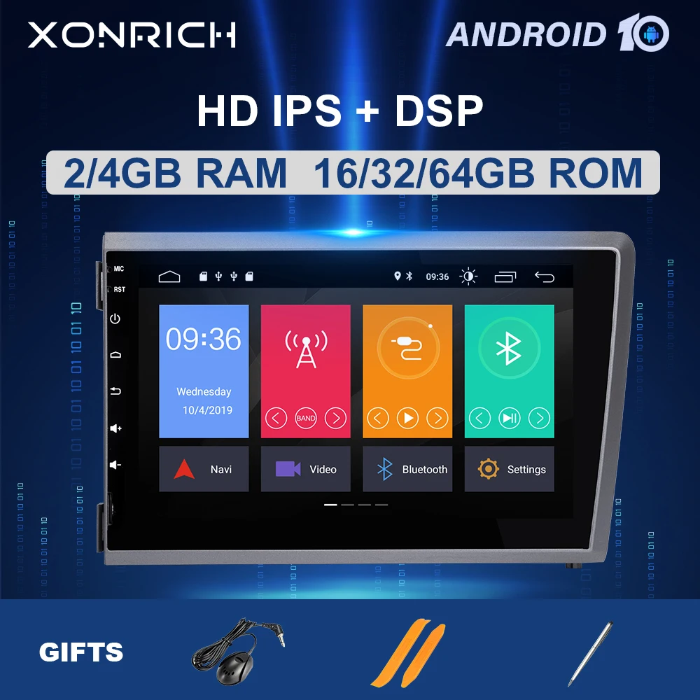 Xonrich reproductor Multimedia con GPS para coche, Radio con Android 10, 2 Din, DVD, para VOLVO ...