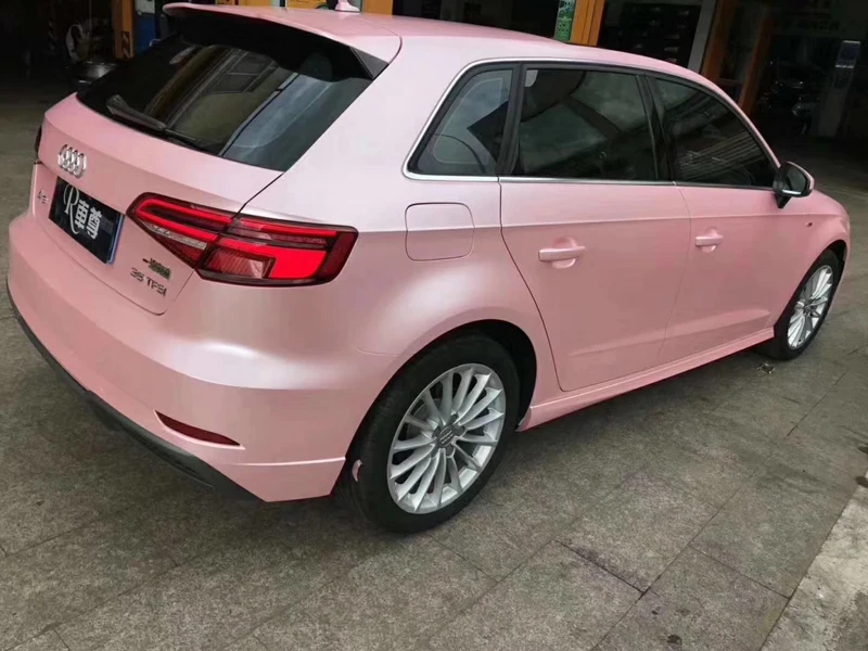 Premium Matt Metallic Satin Cherry Sakura Pink Vinyl Wrap Car Sticker ...