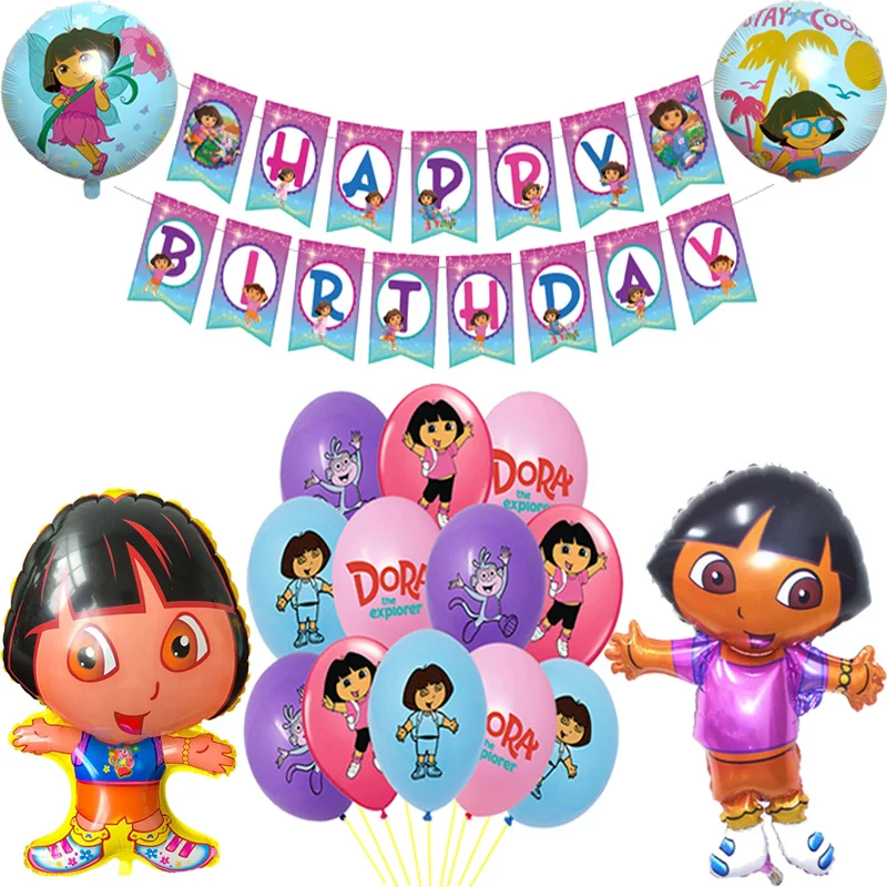 Dora The Explorer Ballons Bandera de globo de aluminio de látex ...