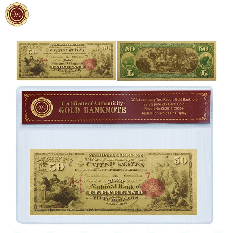 WR-Wholesale-American-50-Dollar-Bills-Fake-Money-Gold-Banknote-with-Coa ...