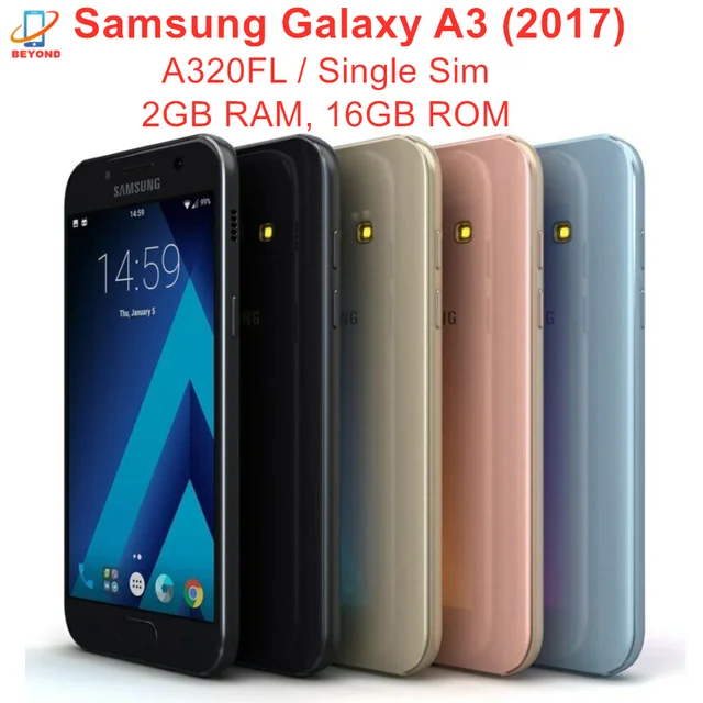 Samsung Galaxy A3 2017 A320F A320FL RAM 2GB ROM 16GB Mobile Phone Octa Core 4.7″ 13MP&8MP Exynos ...
