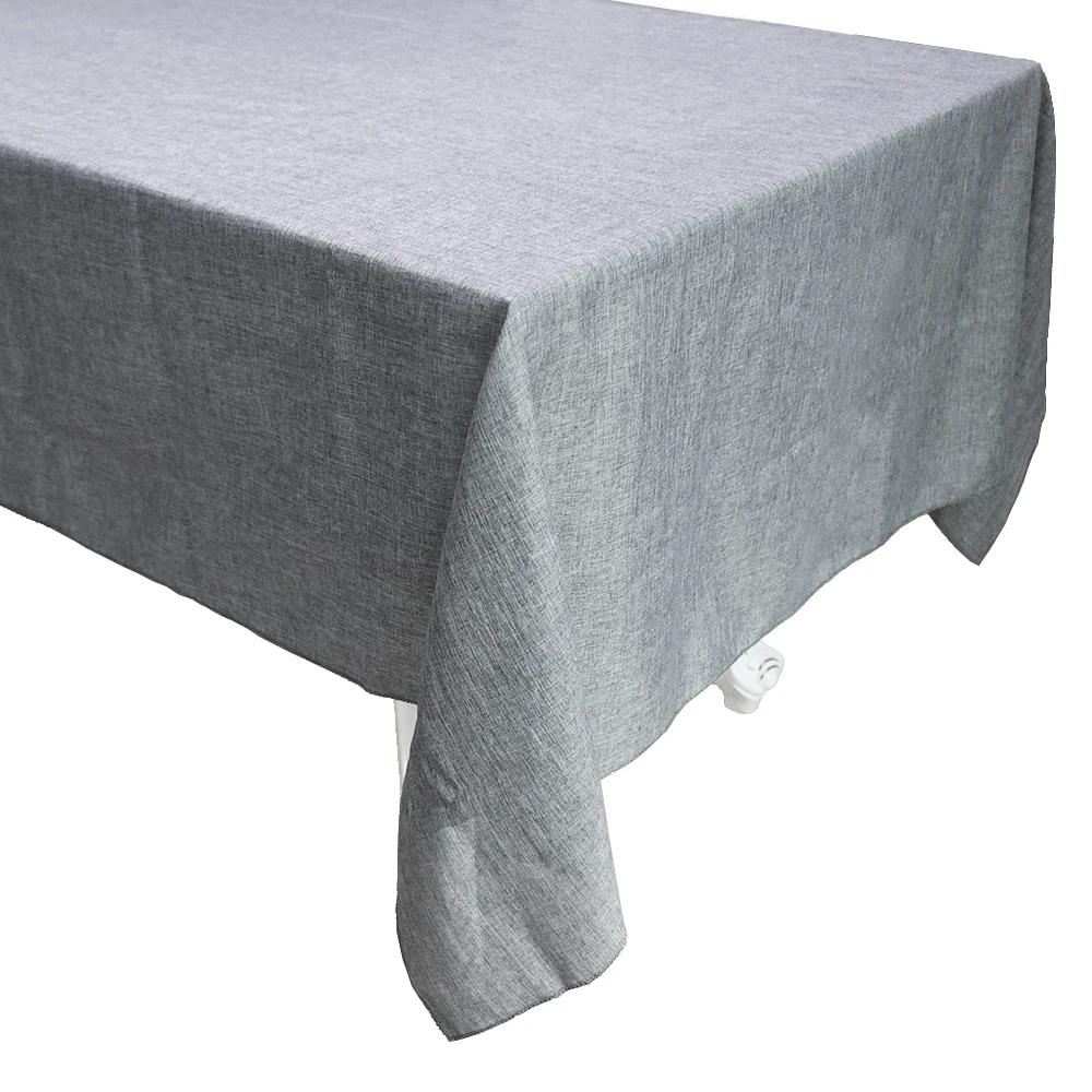 Modern Solid Gray Table Cloth Cotton Linen Rectangular Khaki Tablecloth ...