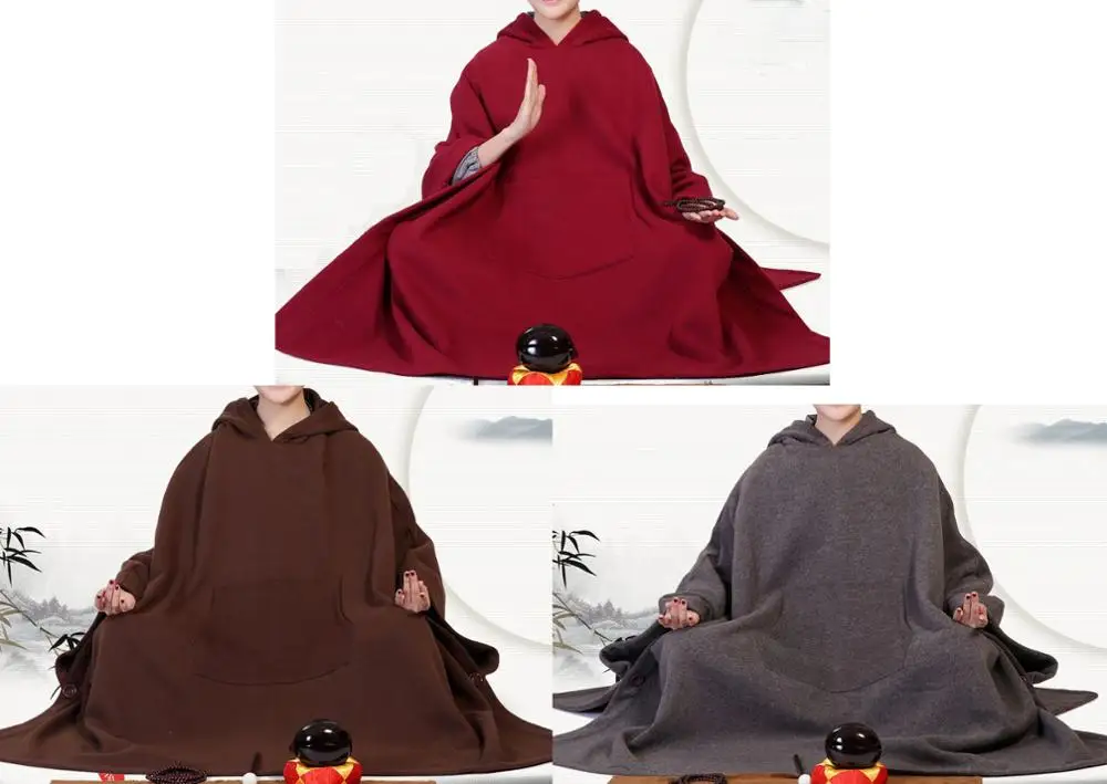 unisex Autumn&Winter cotton Buddhist meditation Cape shaolin monks robe ...