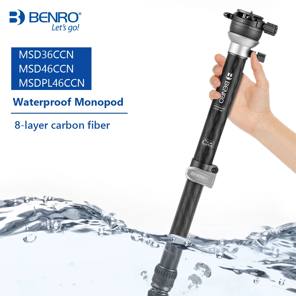 Benro 전문 탄소 섬유 카메라 스탠드 여행용 방수 플레이트 버클 디자인 Msd36ccn Msd46ccn