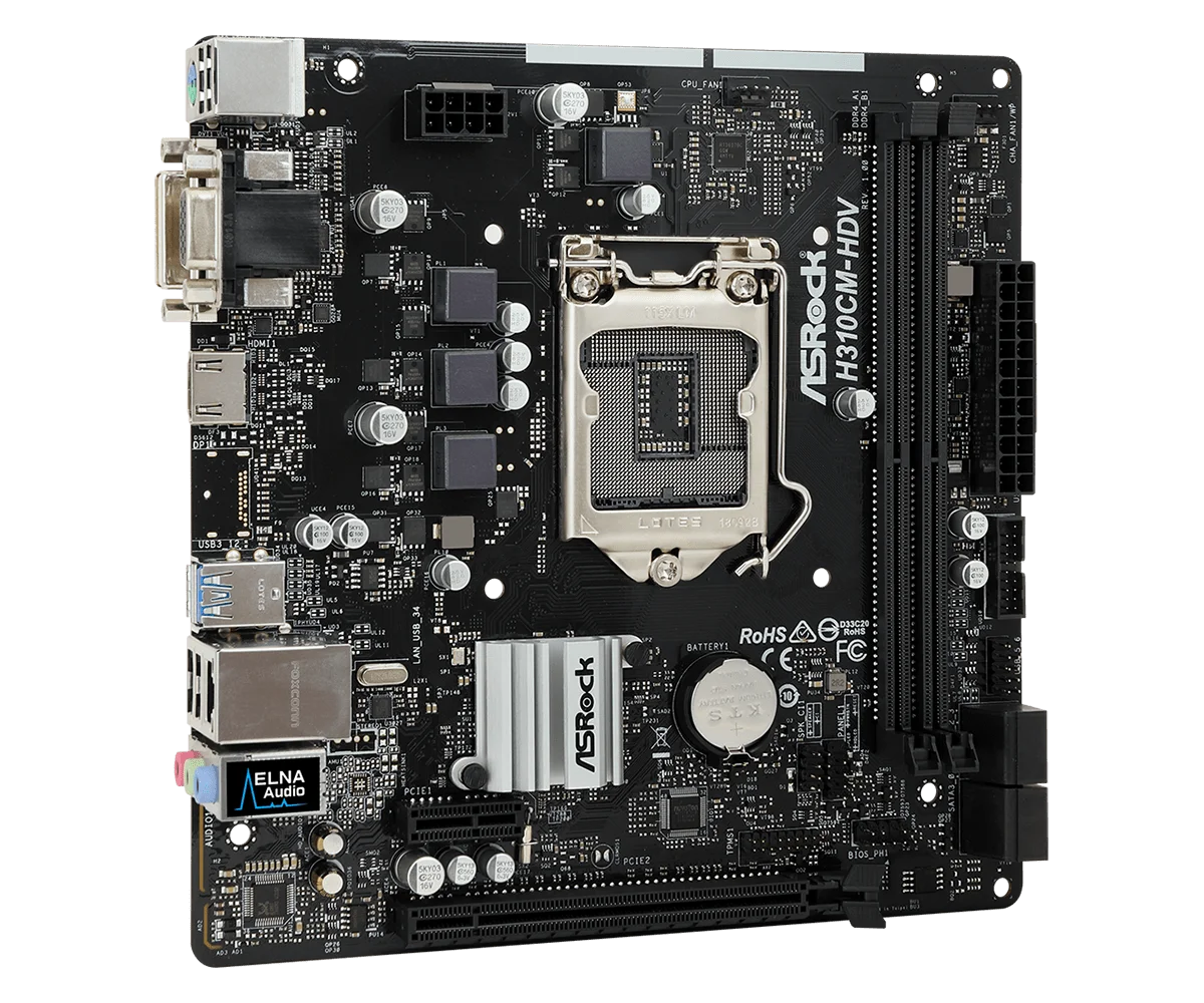 ASRock Технология H310CM-HDV 1151 материнская плата H310 поддерживает ...