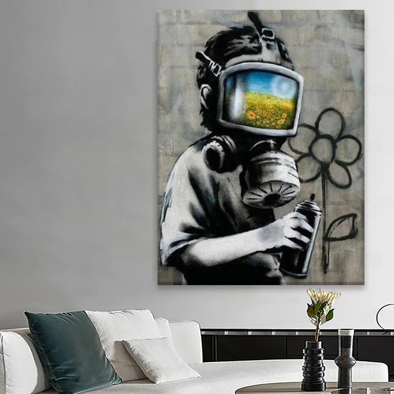 Banksy Gas Mask Sunflower
