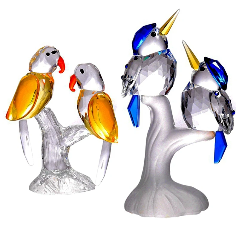 Elegant-Glass-Animal-Bird-Figurines-Paperweight-Crystal-Craft-Miniature ...
