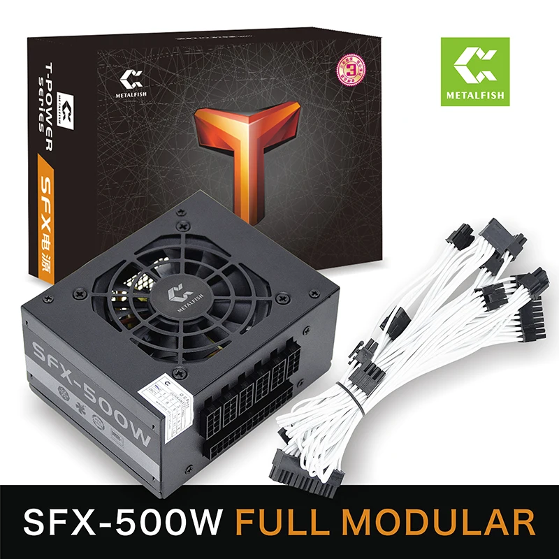 METALFISH fuente de alimentación SFX completamente MODULAR, SFX 500W ...