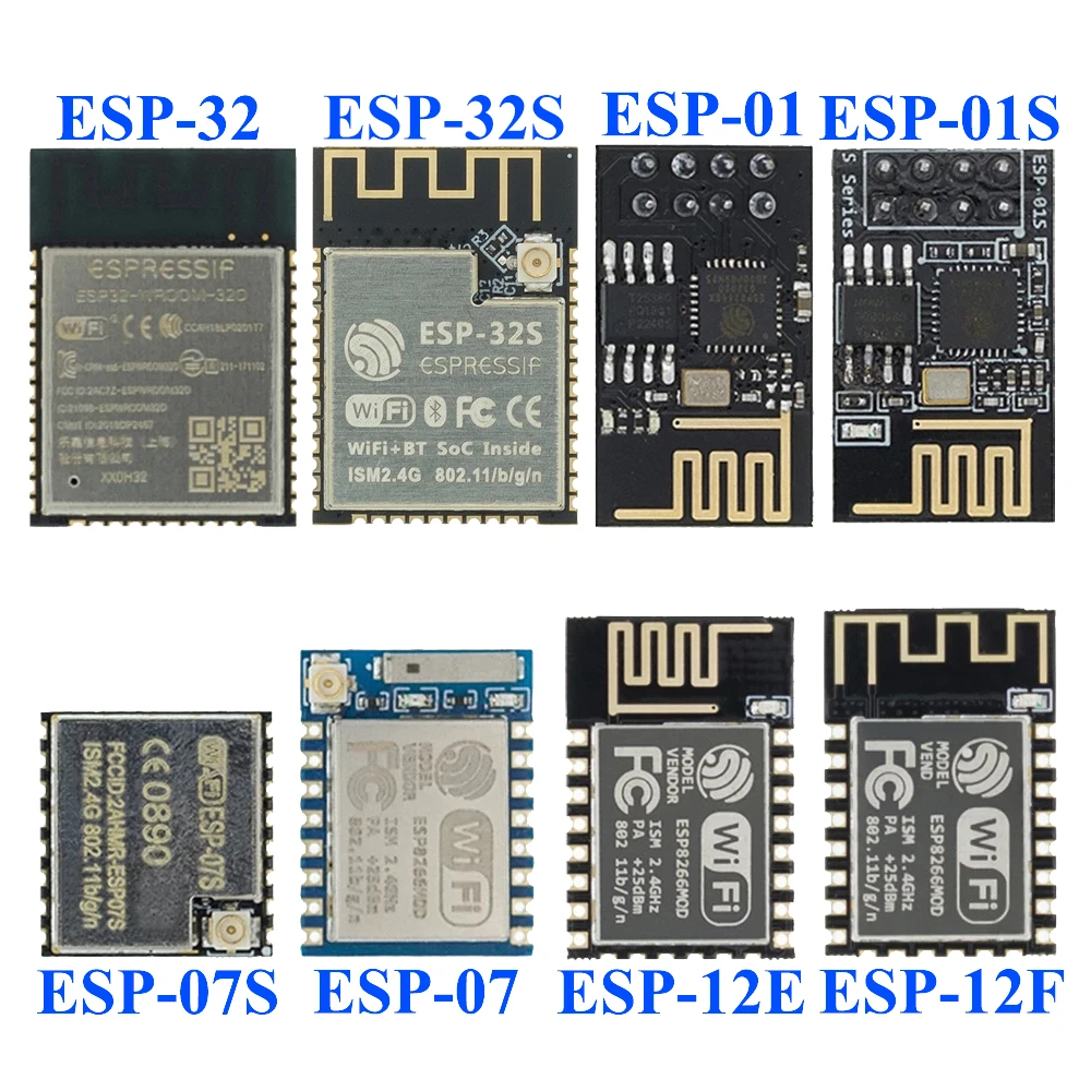 Esp8266 Esp-01 Esp-01s Esp-07 Esp-12e Esp-12f Esp-32 Esp-32s Serial ...