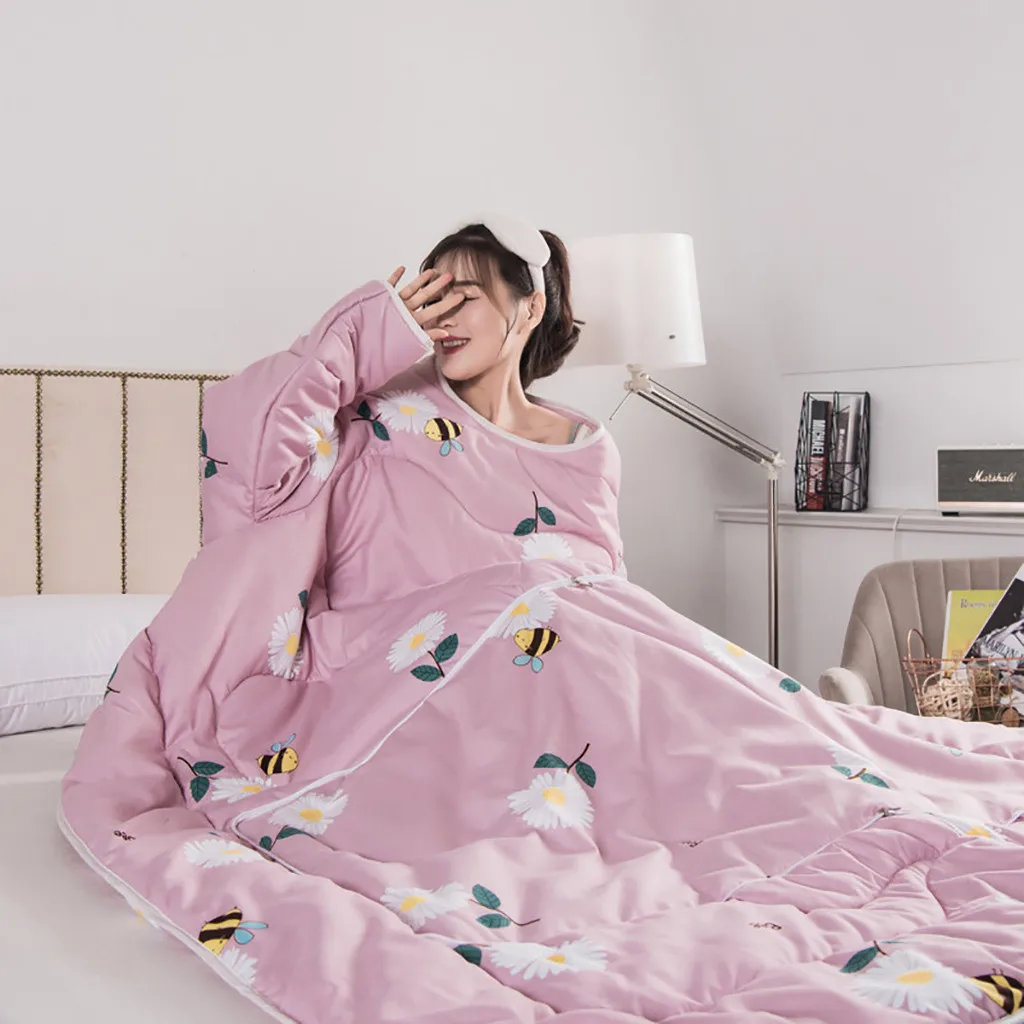 Зимнее «ленивое» одеяло с рукавами, зимнее одеяло, домашнее постельное ...