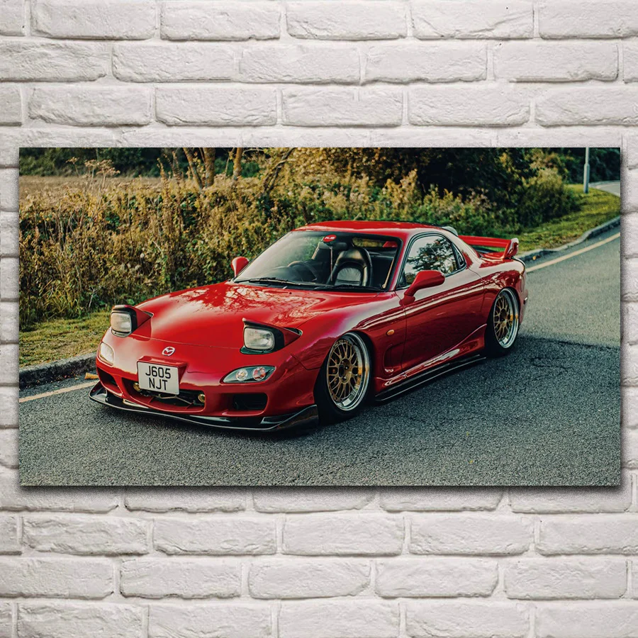 Cool red rx 7 low rider supercars jdm tuning vehículo fanart carteles ...