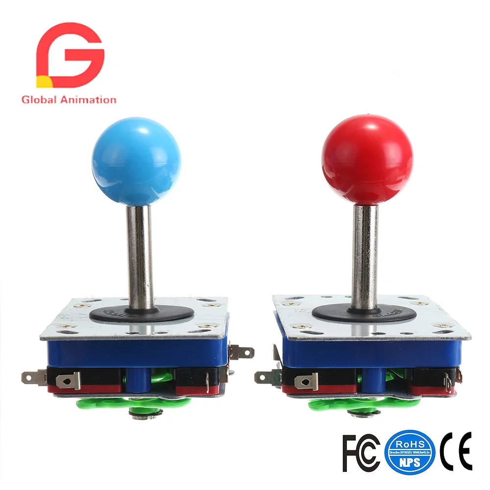 Joystick Arcade 2/4/8 way rocker 34mm top ball Long shaf Delay Kit DIY ...