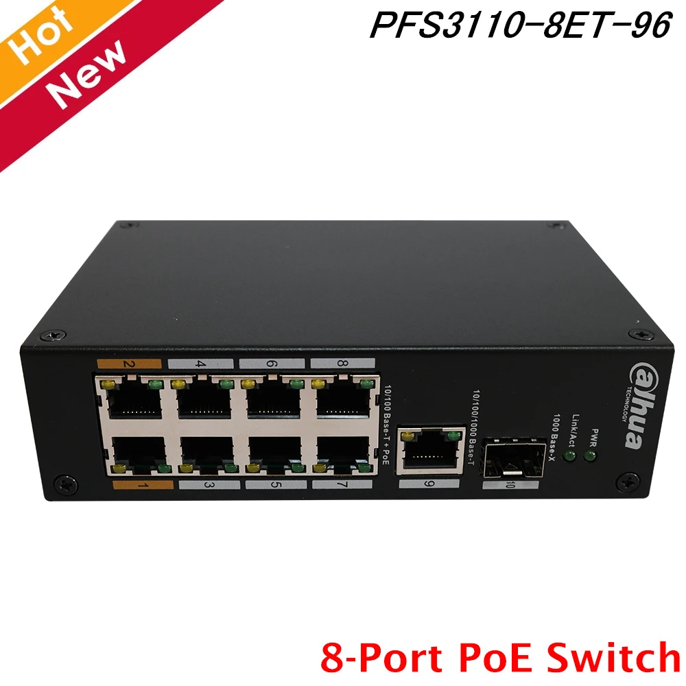 Interruptor PoE Original de 8 puertos, diseño amplio de temperatura de ...