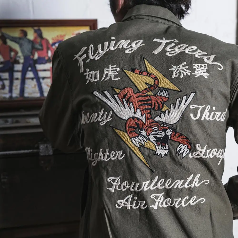 NON STCOK Flying Tigers Tour Jacket Men Embroidered Sukajan Style ...