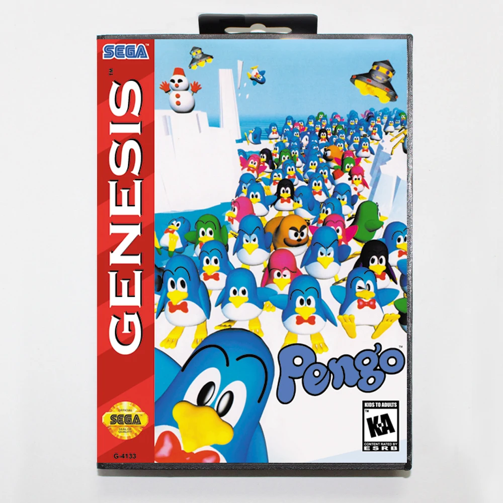 Pengo 16bit Md Game Card For Sega Mega Drive/ Genesis With Retail Box ...