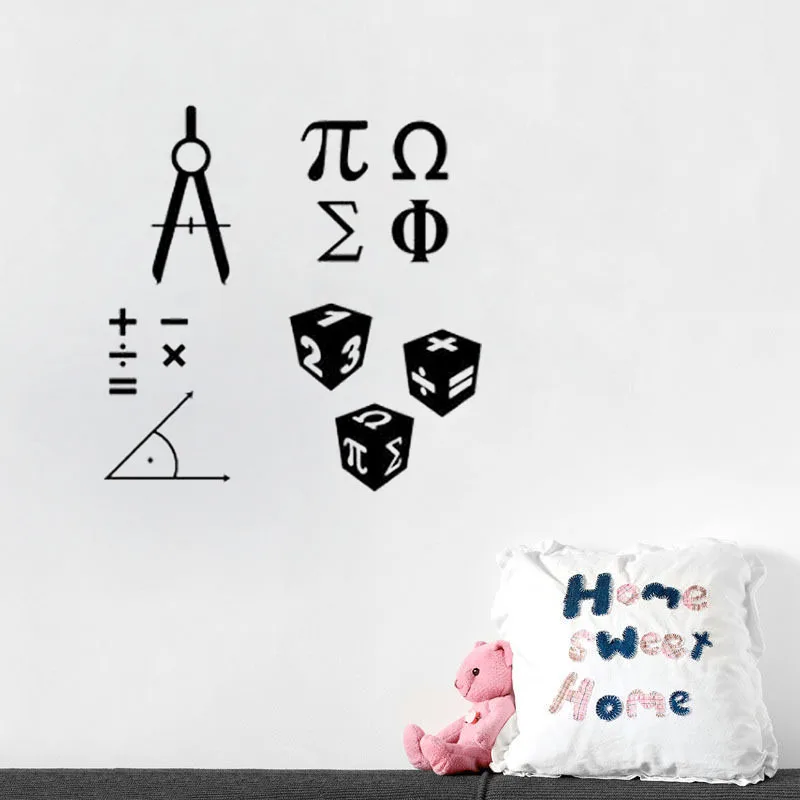 Mathematics Symbols Sign Wall Stickers Kids Children Room Decoration ...