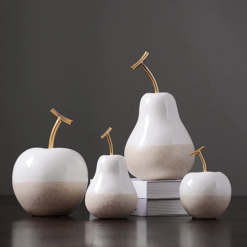Nordic Luxury Ceramic Apple Pear Decoration Modern Minimalist Living ...