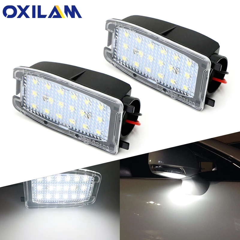2x No Error White LED Under Side View Mirror Puddle Light For Land ...