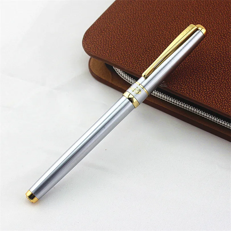 Crocodile 216 Silver Steel Fountain Pen with 0.5mm Extra Fine Nib inks ...