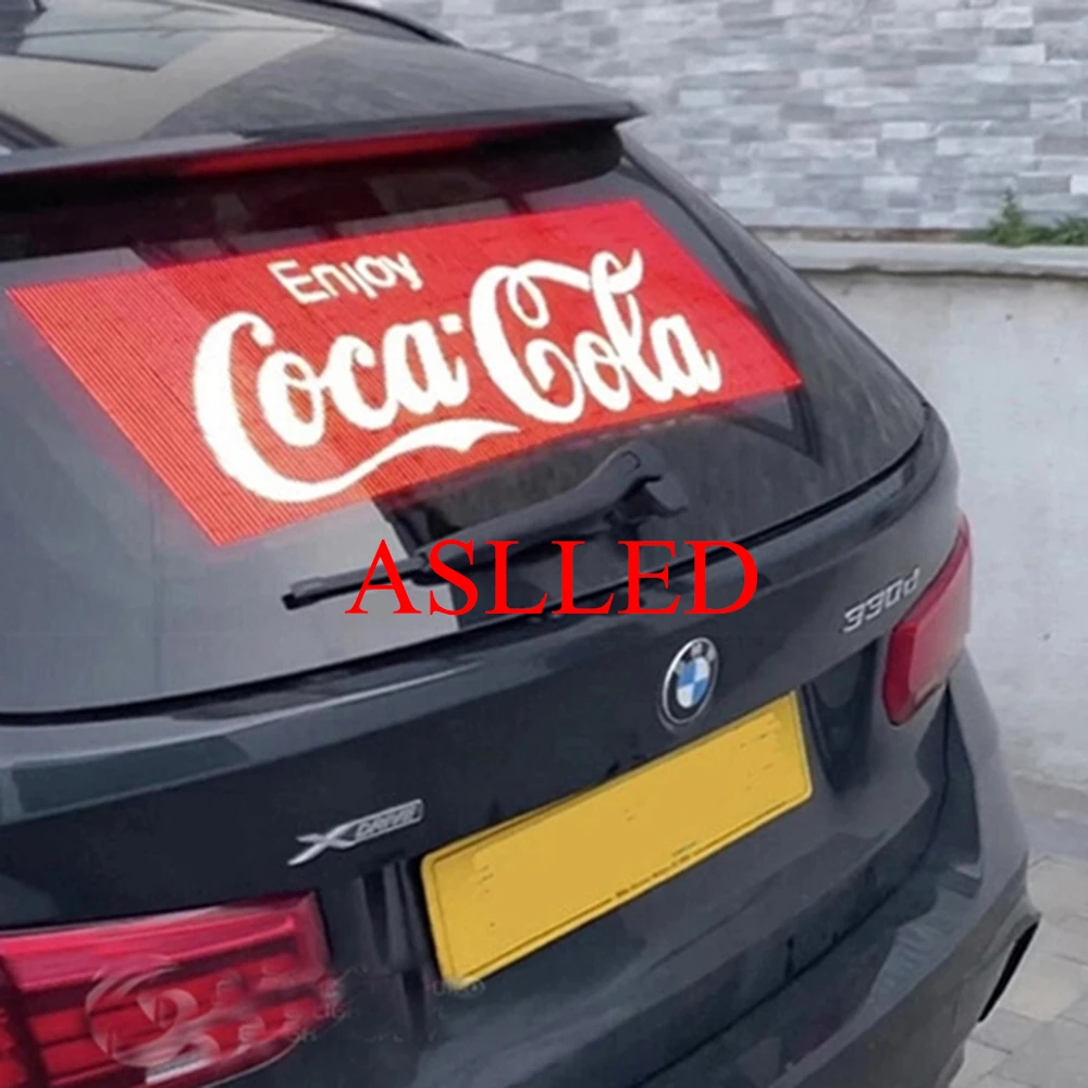 Car LED Display Board P5.2x2.6 Taxi Rear Window Transparent Led Panel ...