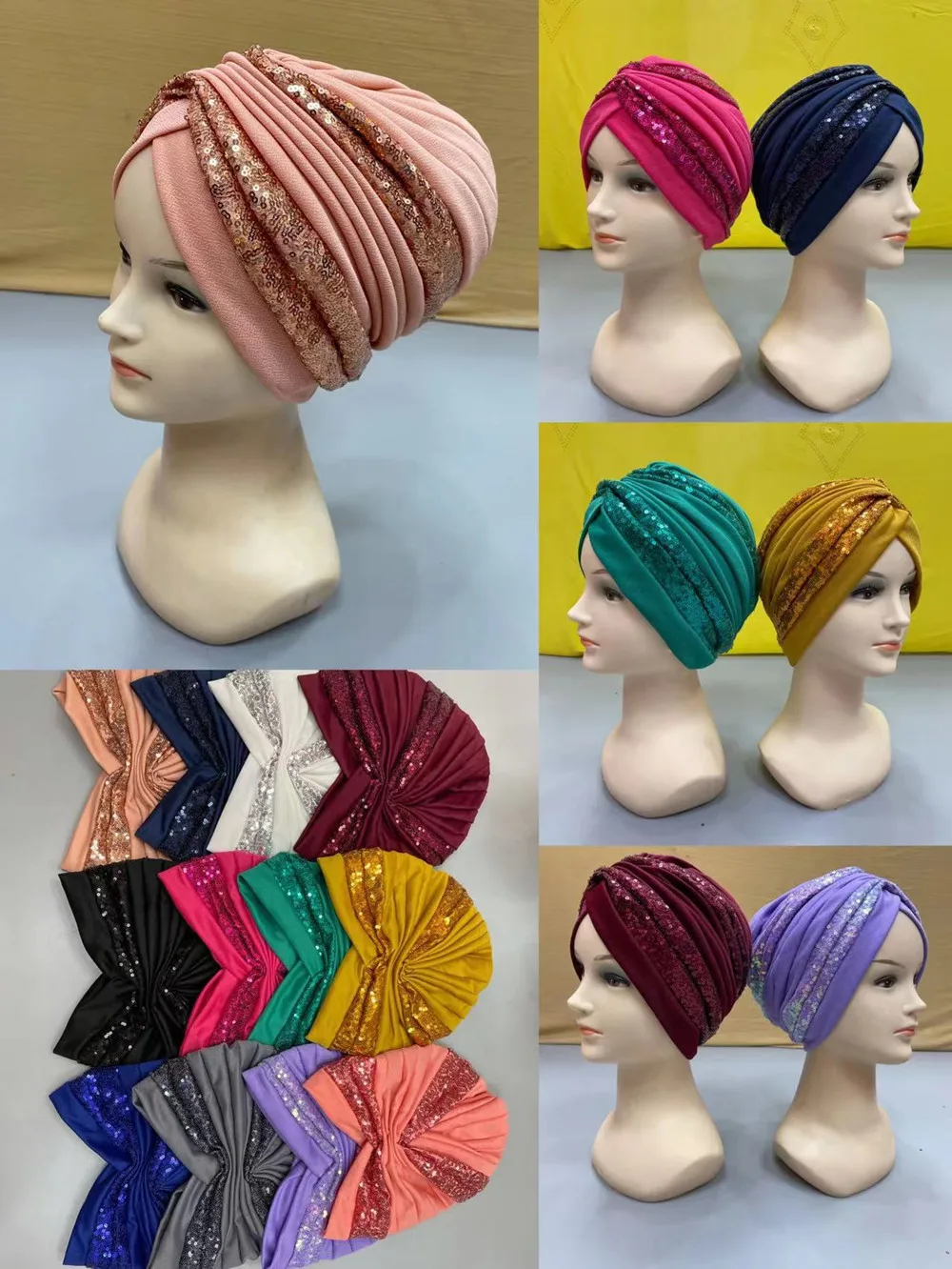 Nigeria-Already-Made-Gele-Turban-Hat-With-Sequins-For-Women-African ...