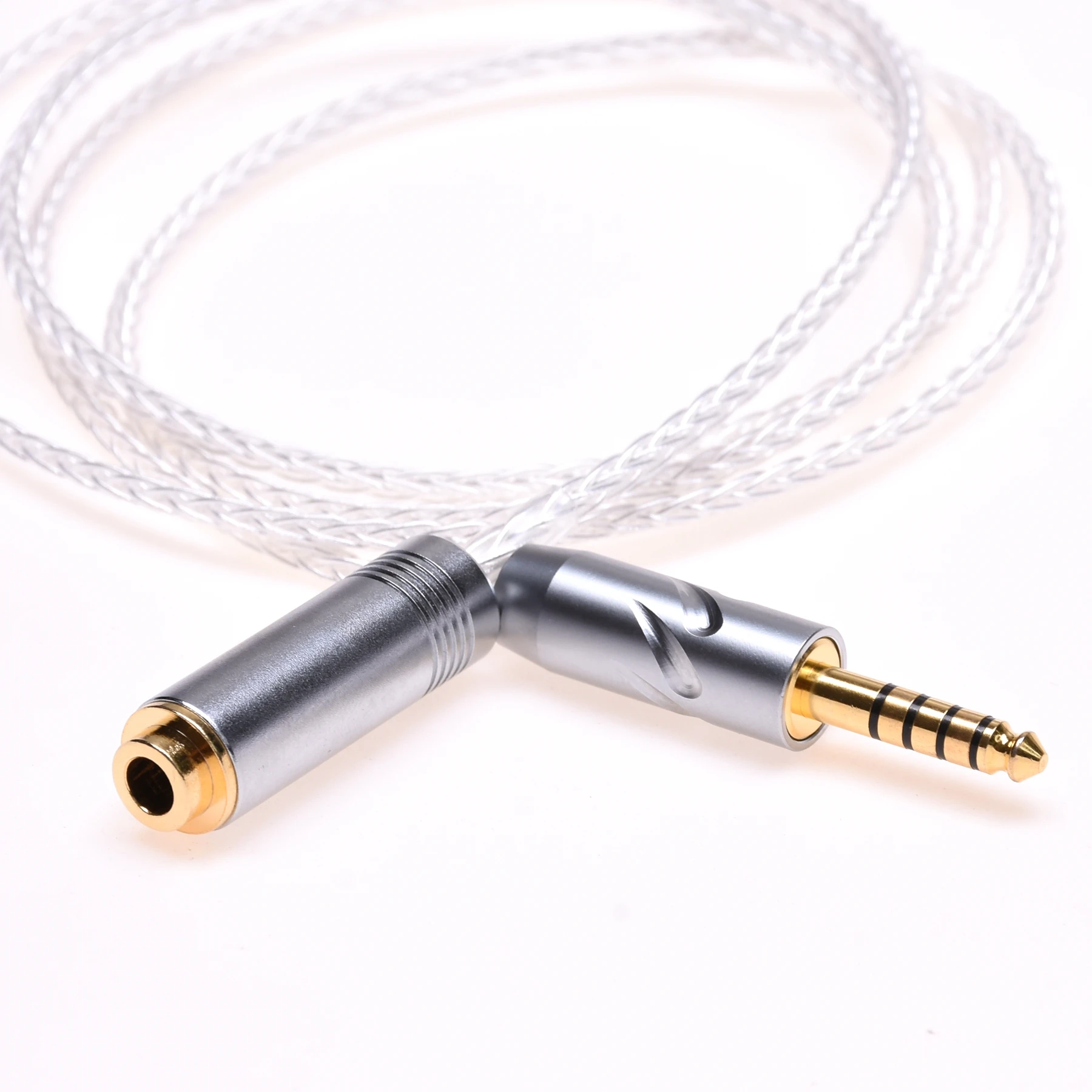 Silver Plated Cable 4.4mm Male to 4.4mm Female Balanced Headphone ...