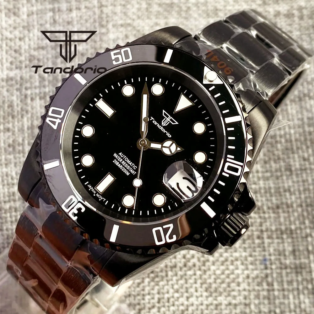 40mm-Black-PVD-Case-NH35A-Luminous-Automatic-Men-s-Watch-Bracelet-Auto ...