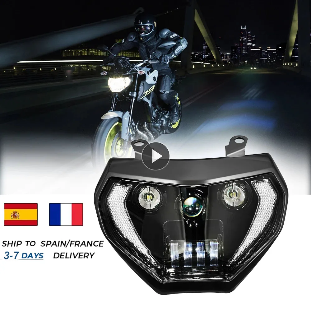 KEMiMOTO MT07 MT09 Headlight LED Lamp MT 09 MT 09 For YAMAHA Headlight ...