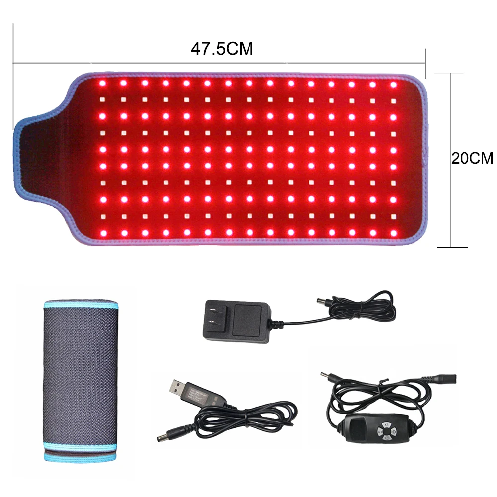 2021 새로운 LED 붉은 빛 및 적외선 벨트 장치 660NM 850NM 큰 패드 통증 완화를위한 착용 - 티몬