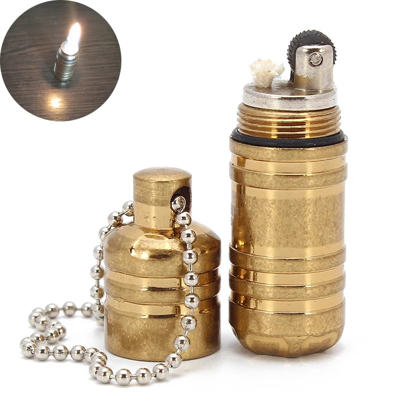 Petroleum-Lighter-Key-Chain-Capsule-Compact-Pocket-Mini-Gasoline ...