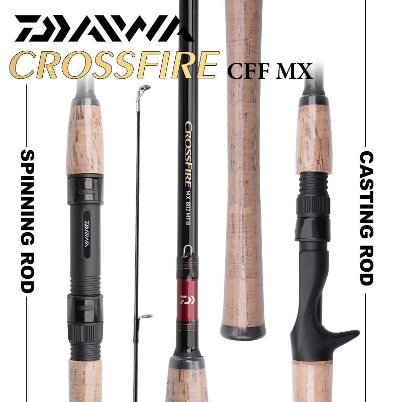 NEW-DAIWA-CROSSFIRE-MX-Spinning-Casting-Fishing-Rod-Carbon-Fast-Action ...
