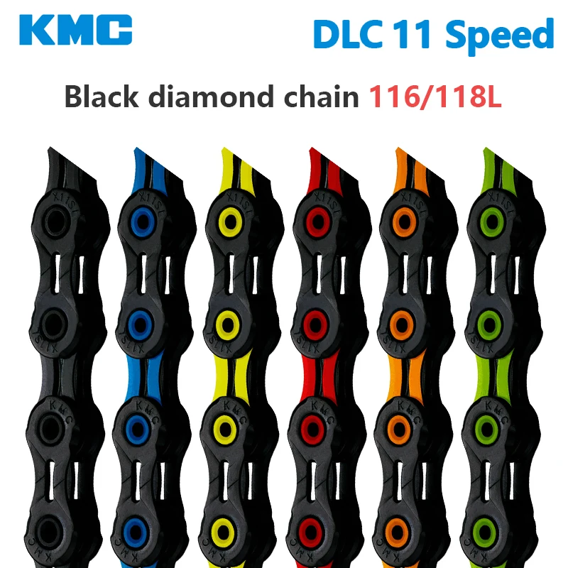 Kmc Chain Dlc 11 Speed Mtb Bike Diamond Chains Ultralight Black Red 116 ...