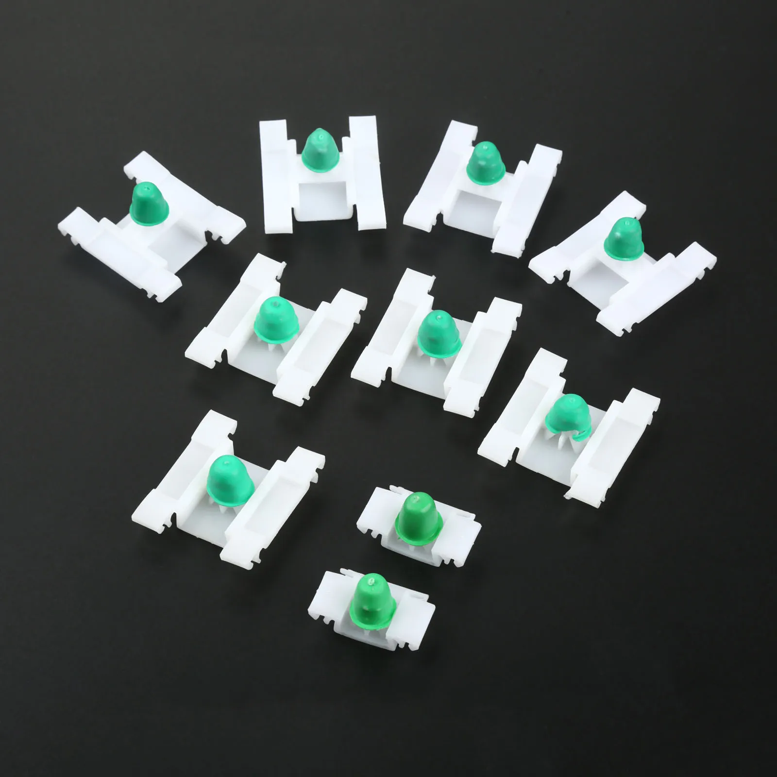 10Pcs Car Door Moulding Trim Panel Clips Bumpstrip White Plastic Rivet ...