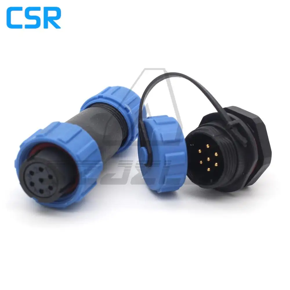 SP13 ip68 waterproof connector 7pin, LED power 6 pin connector plug ...