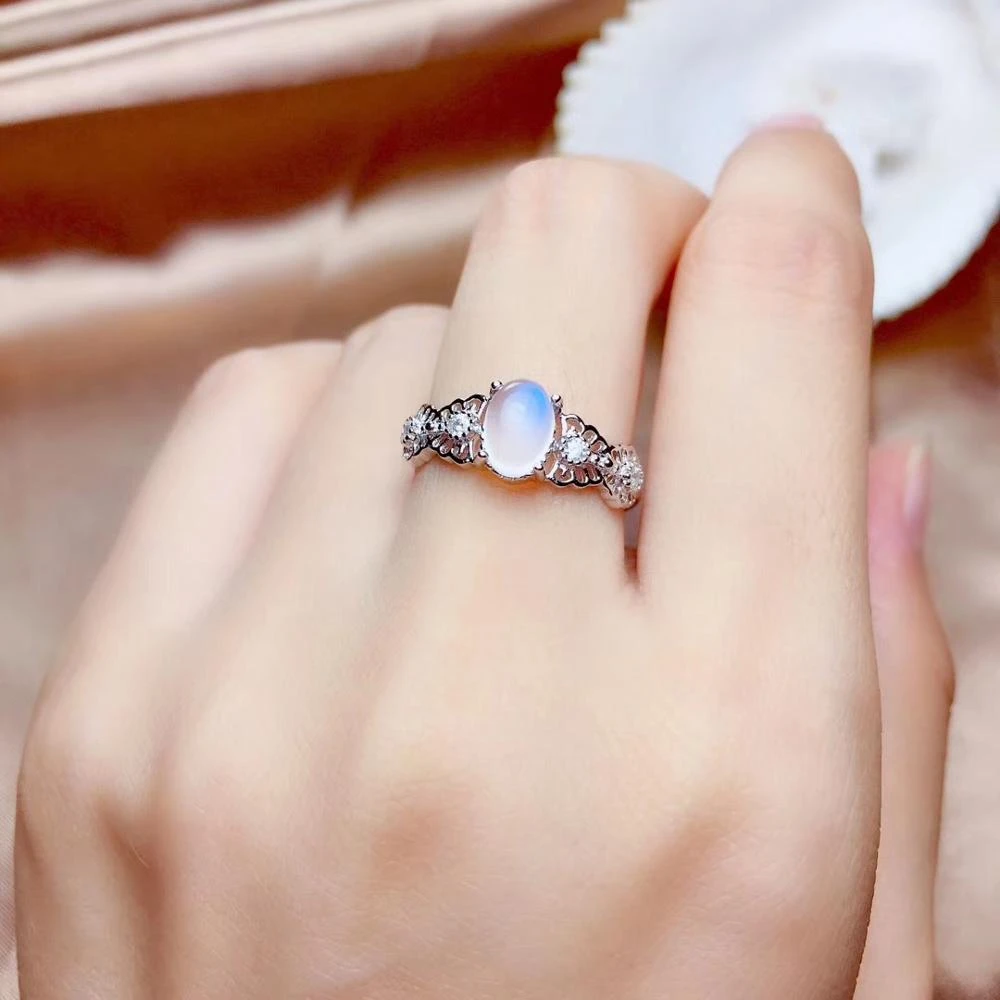 Silver Moon Stone Ring - munimoro.gob.pe