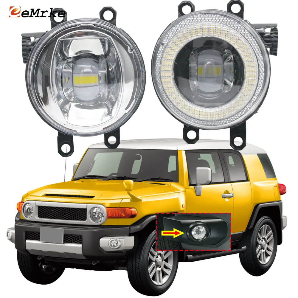 2x Car Led Drl Angel Eye Running Lights Cut-line Lens Fog Lights Lamp ...