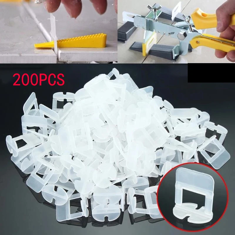200pcs Tile Leveling System Clips Kit Wall Floor Tile Spacer Tiling ...