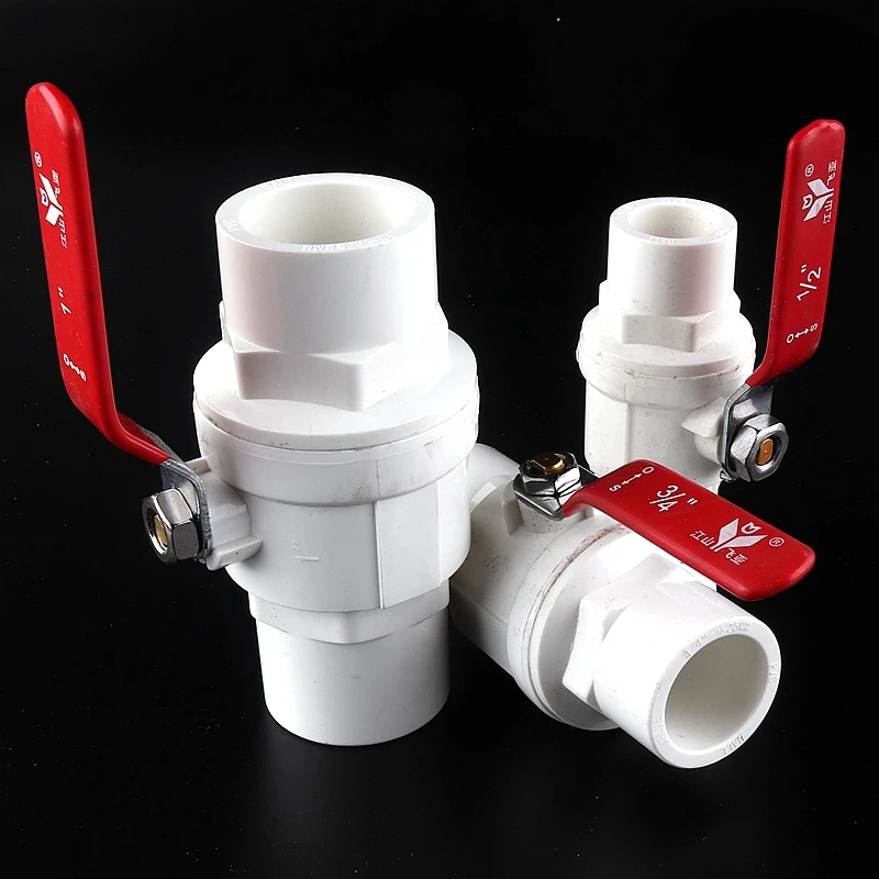 20/25/32/40/50/63/75-110mm I.D Red Non-slip Handle PVC Ball Valve Water ...