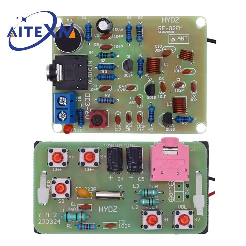 76-108MHz FM Stereo Radio DIY Kit Wireless FM Transmitter and Receiver ...