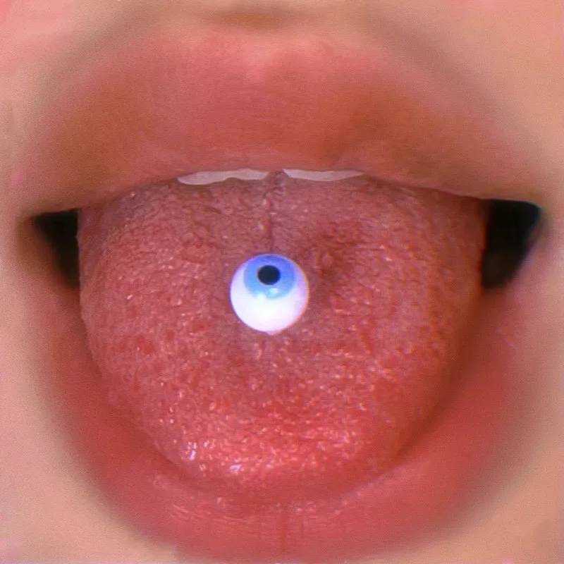 Evil Eye Tongue Rings for Women Acrylic Stainless Steel Body Piercing ...