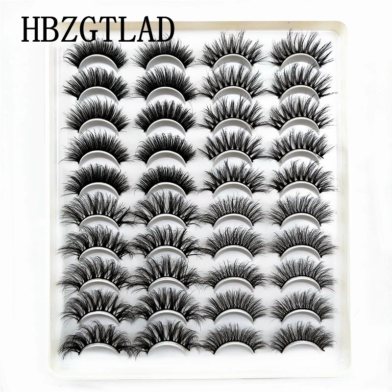 NEW 20 Pairs 3D Faux Mink Eyelashes Natural Thick Long False Eyelashes ...